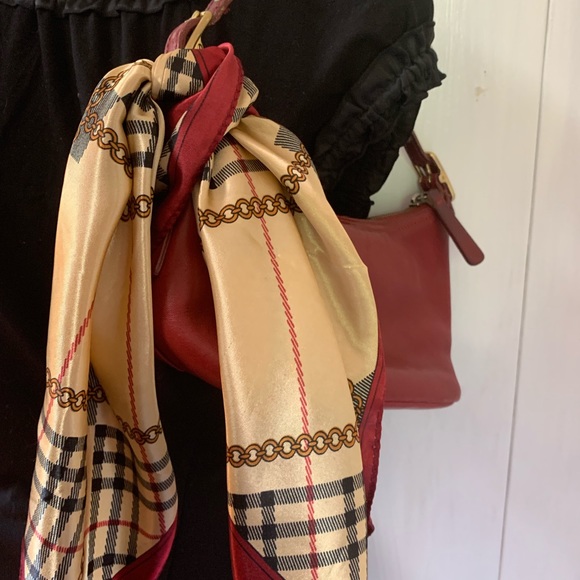 Coach | Bags | Red Coach Small Bag W Scarf | Poshmark